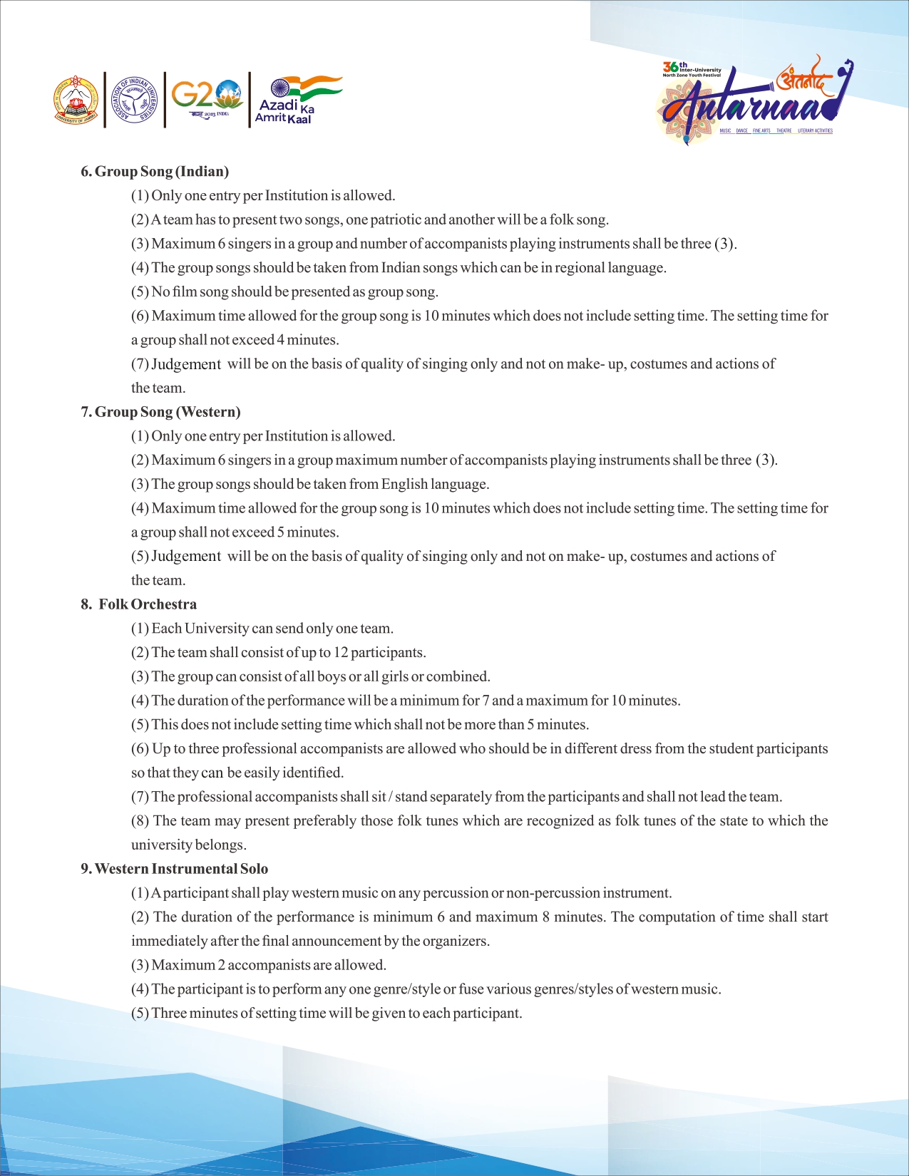 Events and Rules & Regulations | Jammu University